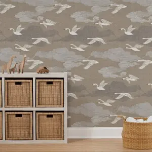 Spoonflower Large Scale Custom Pre-pasted Wallpaper - Brown