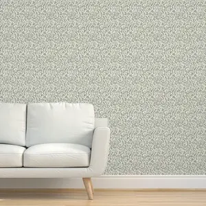 Spoonflower Kennebunkport On White 100% Natural Sisal Grasscloth Wallcovering - Green