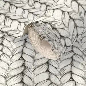 Spoonflower Chunky 100% Natural Sisal Grasscloth Wallcovering - White