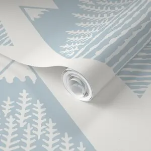 Spoonflower North Carolina Between The Mountains And Sea Custom Pre-pasted Wallpaper Blue