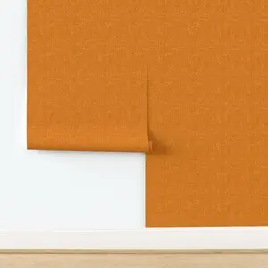 Spoonflower Autumn Coordinate Texture Custom Pre-pasted Wallpaper - Orange