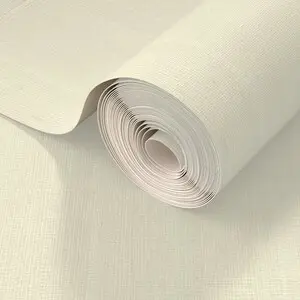 Spoonflower Pitaya Falls Solids~coconut Cream 100% Natural Sisal Grasscloth Wallcovering
