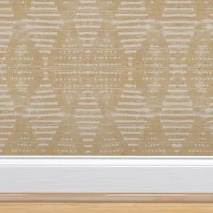Spoonflower Kufi Sand Full 100% Natural Sisal Grasscloth Wallcovering - Beige,orange