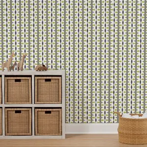 Spoonflower Stylized Mid Century Botanical Cactus Thorn Desert Custom Removable Wallpaper