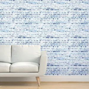 Spoonflower Abstract Shibori Tie Dye Brush Blotches Custom Pre-pasted Wallpaper