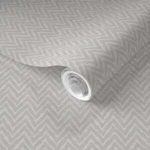 Spoonflower Grey Ash Chevron Traditional Wallpaper