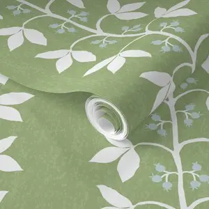 Spoonflower Botanical Stripe Grass Simple Traditional Custom Removable Wallpaper