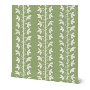Spoonflower Botanical Stripe Grass Simple Traditional Custom Removable Wallpaper