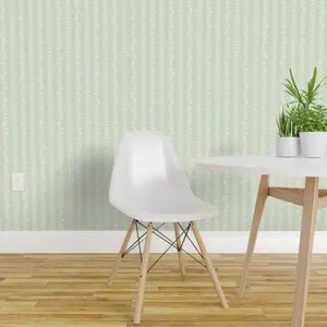 Spoonflower Flowers Floral Stripes Spring Summer Swedish Traditional Wallpaper
