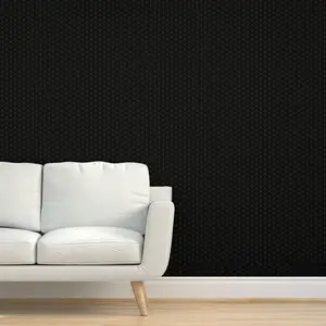 Spoonflower Black Star Grey Geometric Traditional Wallpaper