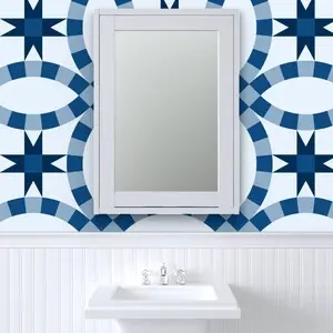 Spoonflower Monochromatic Color Of The Year Patchwork Panel Traditional Wallpaper