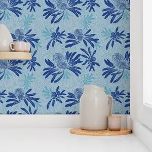 Spoonflower Aloha Beach Tropical Hula Hawaii Pacific Ocean Custom Removable Wallpaper