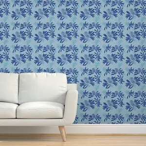 Spoonflower Aloha Beach Tropical Hula Hawaii Pacific Ocean Custom Removable Wallpaper