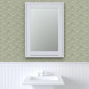 Spoonflower Floral Victorian Morris Scrolls Formal And Traditional Wallpaper