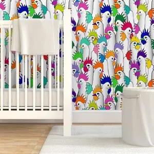 Spoonflower Chicken Chickens Pop Art Poultry Farm Custom Pre-pasted Wallpaper