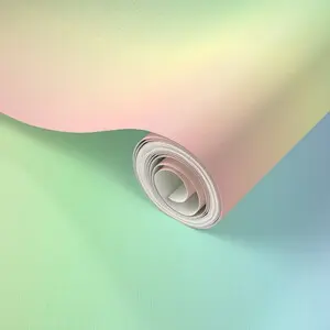 Spoonflower Pastel Ombre Crystal Custom Pre-pasted Wallpaper - Rainbow