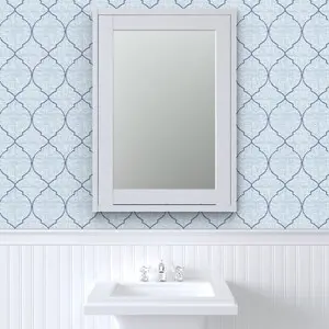 Spoonflower Geometric Hand Drawn White Trellis Custom Pre-pasted Wallpaper