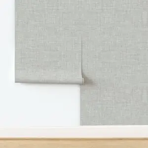 Spoonflower Solid Faux Woven Textured Traditional Wallpaper