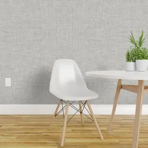 Spoonflower Solid Faux Woven Textured Traditional Wallpaper