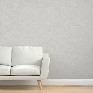 Spoonflower Solid Faux Woven Textured Traditional Wallpaper