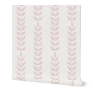 Spoonflower Reverse Pale Pink And Elton Vine 100% Natural Sisal Grasscloth Wallcovering - White