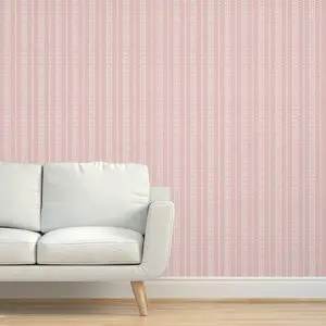 Spoonflower Relaxed Stripes Candy 100% Natural Sisal Grasscloth Wallcovering