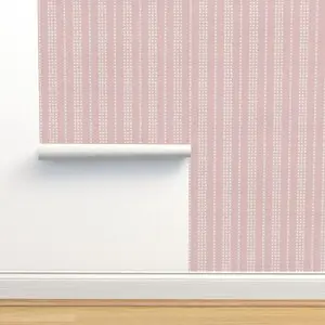 Spoonflower Relaxed Stripes Candy 100% Natural Sisal Grasscloth Wallcovering