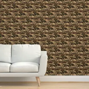 Spoonflower Race Day Carved Block 100% Natural Sisal Grasscloth Wallcovering