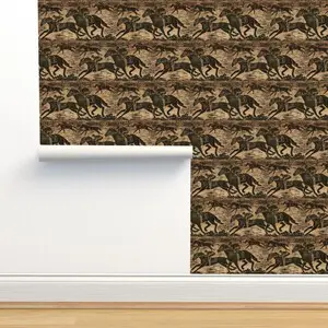 Spoonflower Race Day Carved Block 100% Natural Sisal Grasscloth Wallcovering
