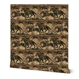 Spoonflower Race Day Carved Block 100% Natural Sisal Grasscloth Wallcovering
