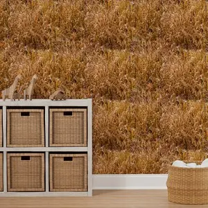 Spoonflower Grass Field Expanse Wheat Gold Traditional Wallpaper