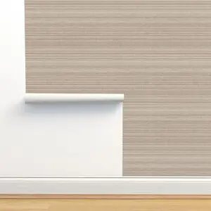 Spoonflower Horizontal Stripes Natural Earth Tones 100% Natural Sisal Grasscloth Wallcovering - Ivory,beige,brown