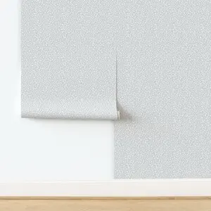Spoonflower White Dots Snowfall Painted Abstract Painterly Custom Removable Wallpaper