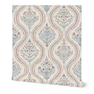 Spoonflower Large Monticello Blue And Garrison 100% Natural Sisal Grasscloth Wallcovering