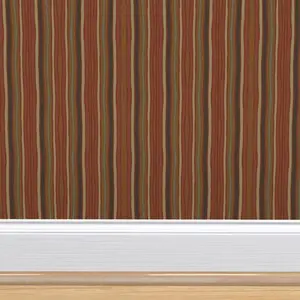 Spoonflower Primitive Stripes Spice Market 2.0 100% Natural Sisal Grasscloth Wallcovering