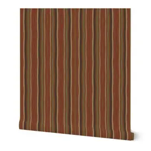 Spoonflower Primitive Stripes Spice Market 2.0 100% Natural Sisal Grasscloth Wallcovering