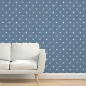 Spoonflower Reverse Stars 100% Natural Sisal Grasscloth Wallcovering