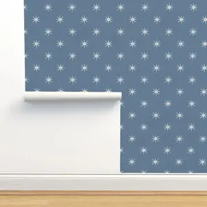 Spoonflower Reverse Stars 100% Natural Sisal Grasscloth Wallcovering