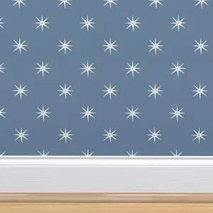 Spoonflower Reverse Stars 100% Natural Sisal Grasscloth Wallcovering