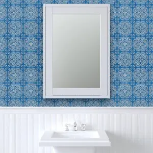 Spoonflower Vintage Geometric Mosaic Geo Texture Custom Pre-pasted Wallpaper