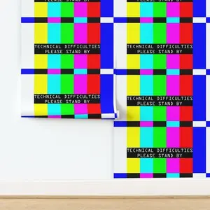 Spoonflower Television Tv Colorful Rainbows Broadcasting Traditional Wallpaper