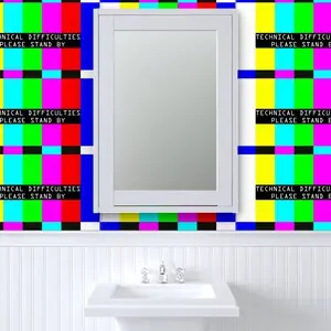 Spoonflower Television Tv Colorful Rainbows Broadcasting Traditional Wallpaper