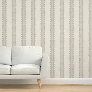 Spoonflower Clarabelle Quiet On Cream 100% Natural Sisal Grasscloth Wallcovering