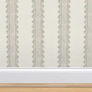 Spoonflower Clarabelle Quiet On Cream 100% Natural Sisal Grasscloth Wallcovering