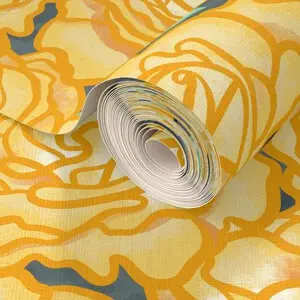 Spoonflower Rosa Handel Lutea Large 150 100% Natural Sisal Grasscloth Wallcovering