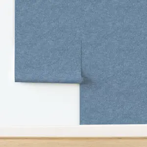 Spoonflower Hodden Wodmel Cloth Texture Synergy0014 Custom Pre-pasted Wallpaper - Blue