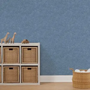 Spoonflower Hodden Wodmel Cloth Texture Synergy0014 Custom Pre-pasted Wallpaper - Blue