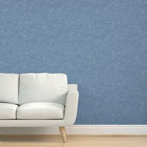 Spoonflower Hodden Wodmel Cloth Texture Synergy0014 Custom Pre-pasted Wallpaper - Blue