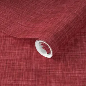 Spoonflower Linen Solid Custom Removable Wallpaper - Red