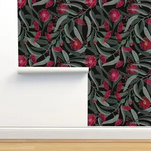 Spoonflower Eucalyptus 100% Natural Sisal Grasscloth Wallcovering
